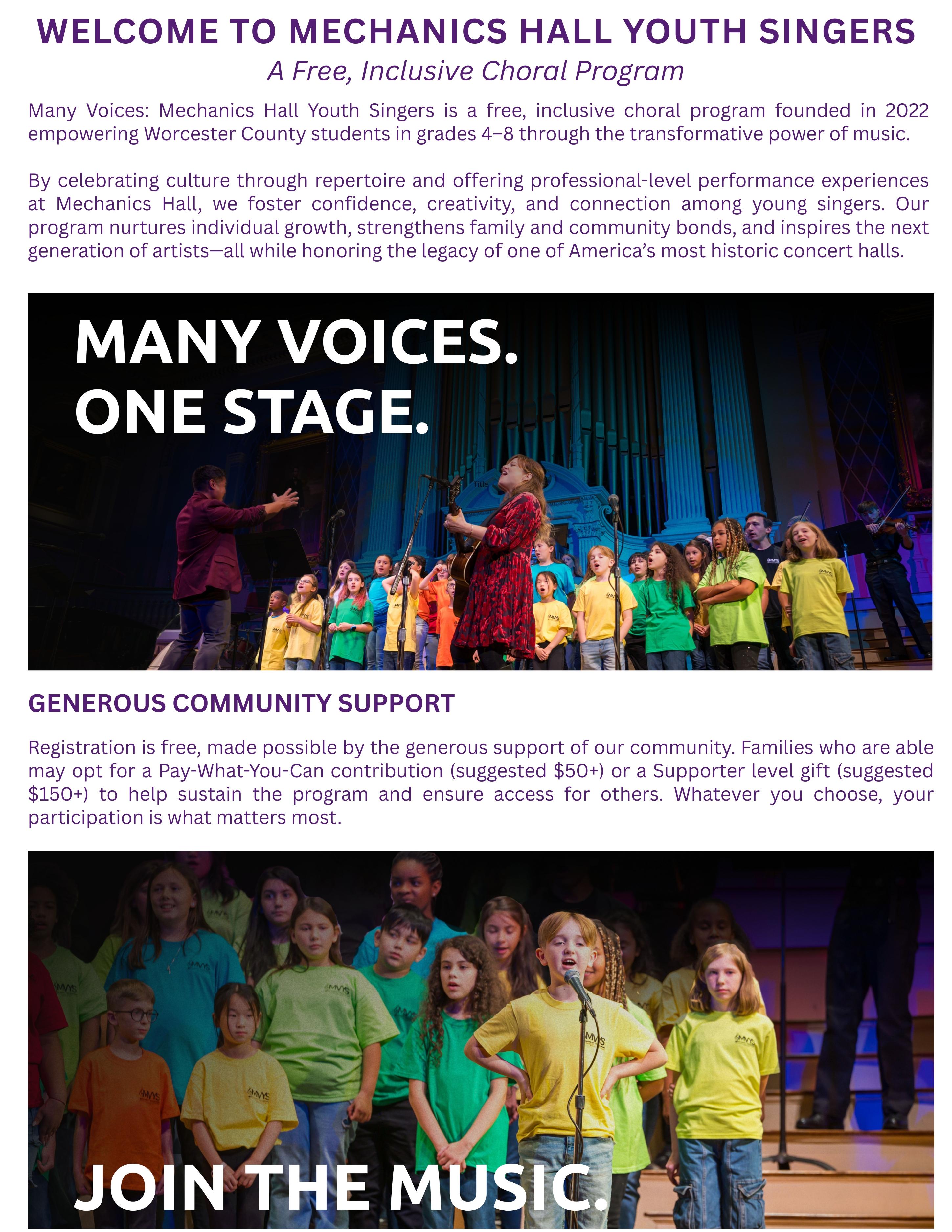 Mechanics Hall Youth Singers